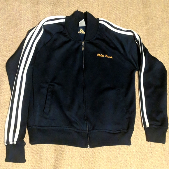 adidas | Jackets & Coats | Adidas Notre Dame Cursive Track Jacket ...